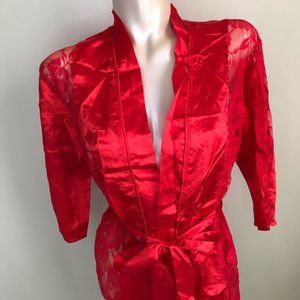 Intimates & Sleepwear | Sexy Womens Satin Lace Sheer Robe Nightgown ...